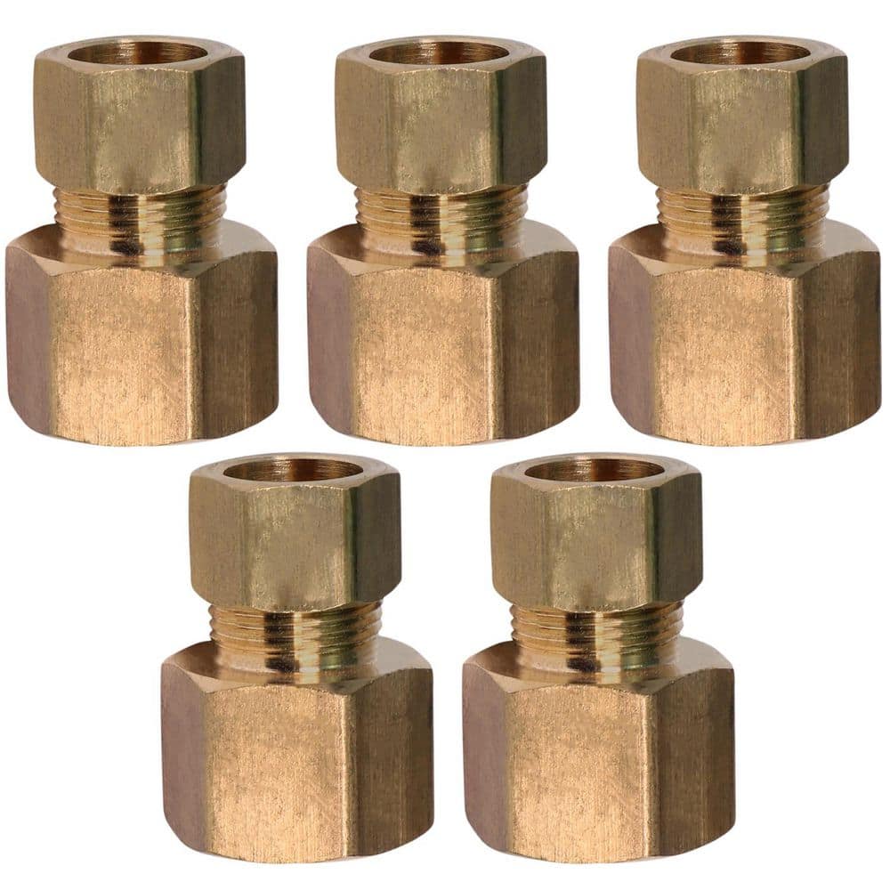 PLUMBFLEX 3/8 In. OD Compression x 1/2 In. FIP Reducing Adapter Brass ...