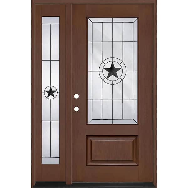 Steves & Sons Regency 51 in. x 80 in. 3/4L Alamo Glass RHIS Chestnut ...