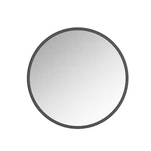 FUNKOL 32 in. W x 32 in. H Round Single Aluminum Framed Wall Mounted ...