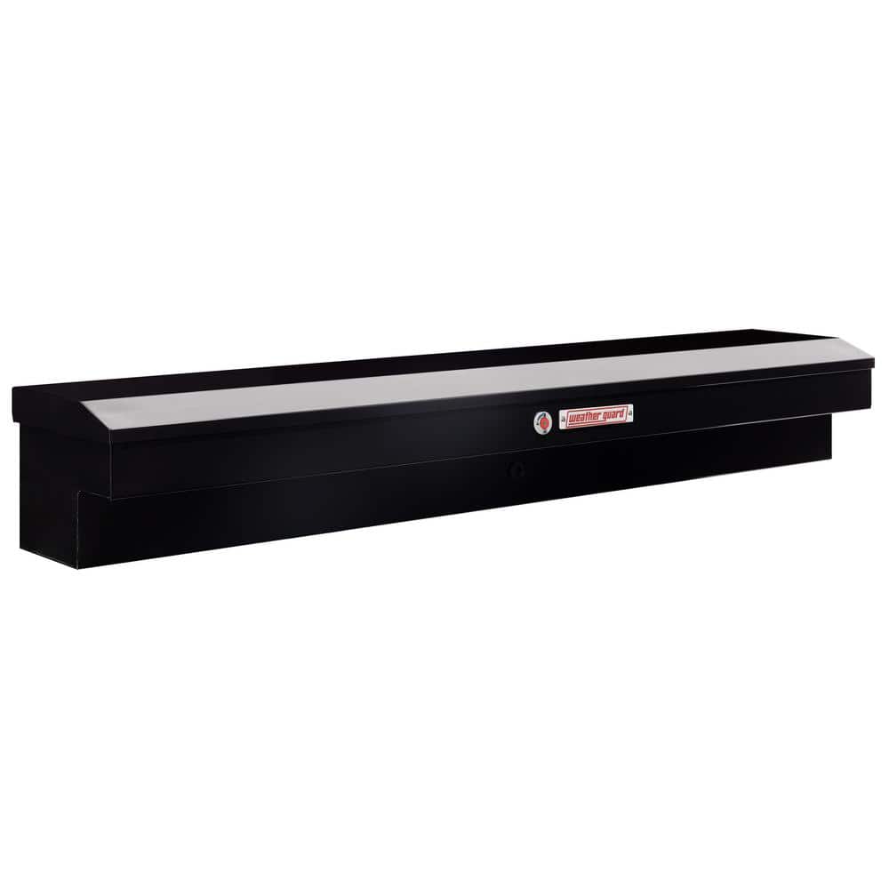 Weather Guard 87.25 in. Gloss Black Steel Long Lo-Side Truck Tool Box ...