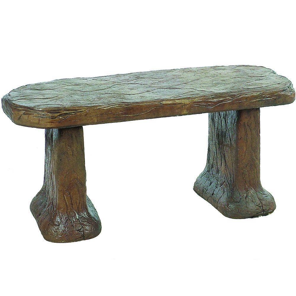 Athens Stonecasting Aged Brown Slate Concrete Garden Bench 01-012813JA ...