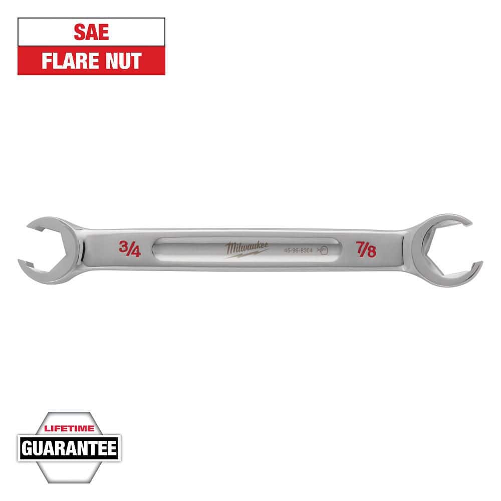 Milwaukee 3/4 in. x 7/8 in. Double End Flare Nut Wrench 45-96-8304 ...