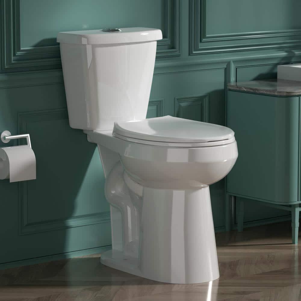 Kuomih 21 in. Extra Tall Toilet 2-Piece 1.1/1.6 GPF Dual Flush Round ...