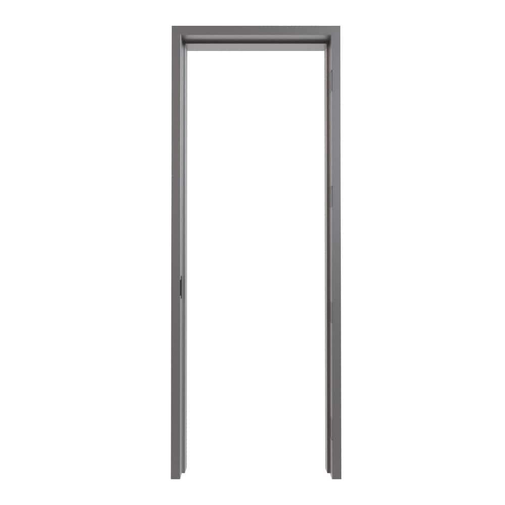 40 in. x 96 in. Gray Primed Left-Hand Steel Knock Down Door Frame with ...