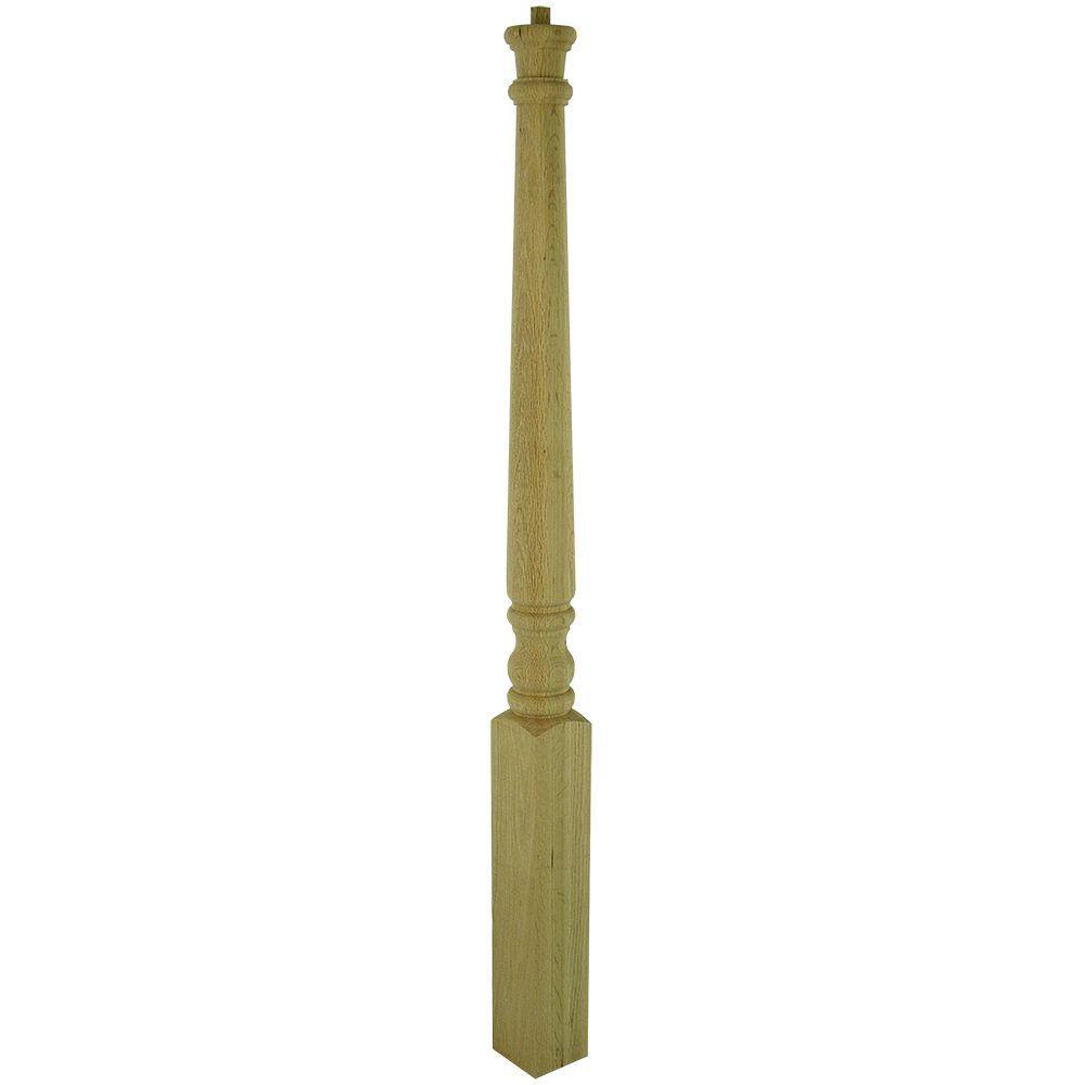 EVERMARK Stair Parts 4015 48 in. x 3 in. Unfinished Red Oak Pin Top ...