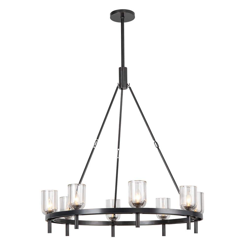 ALORA Lucian 36 in. 8 Light 60-Watt Clear Crystal/Urban Bronze ...