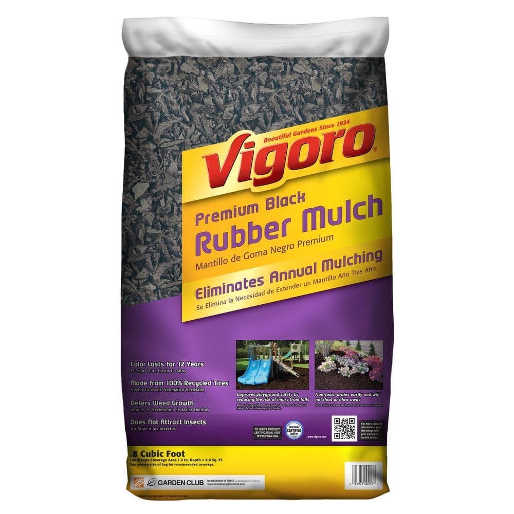 Vigoro 0.8 cu. ft. Rubber Mulch in Black HDVBKMN8CB - The Home Depot