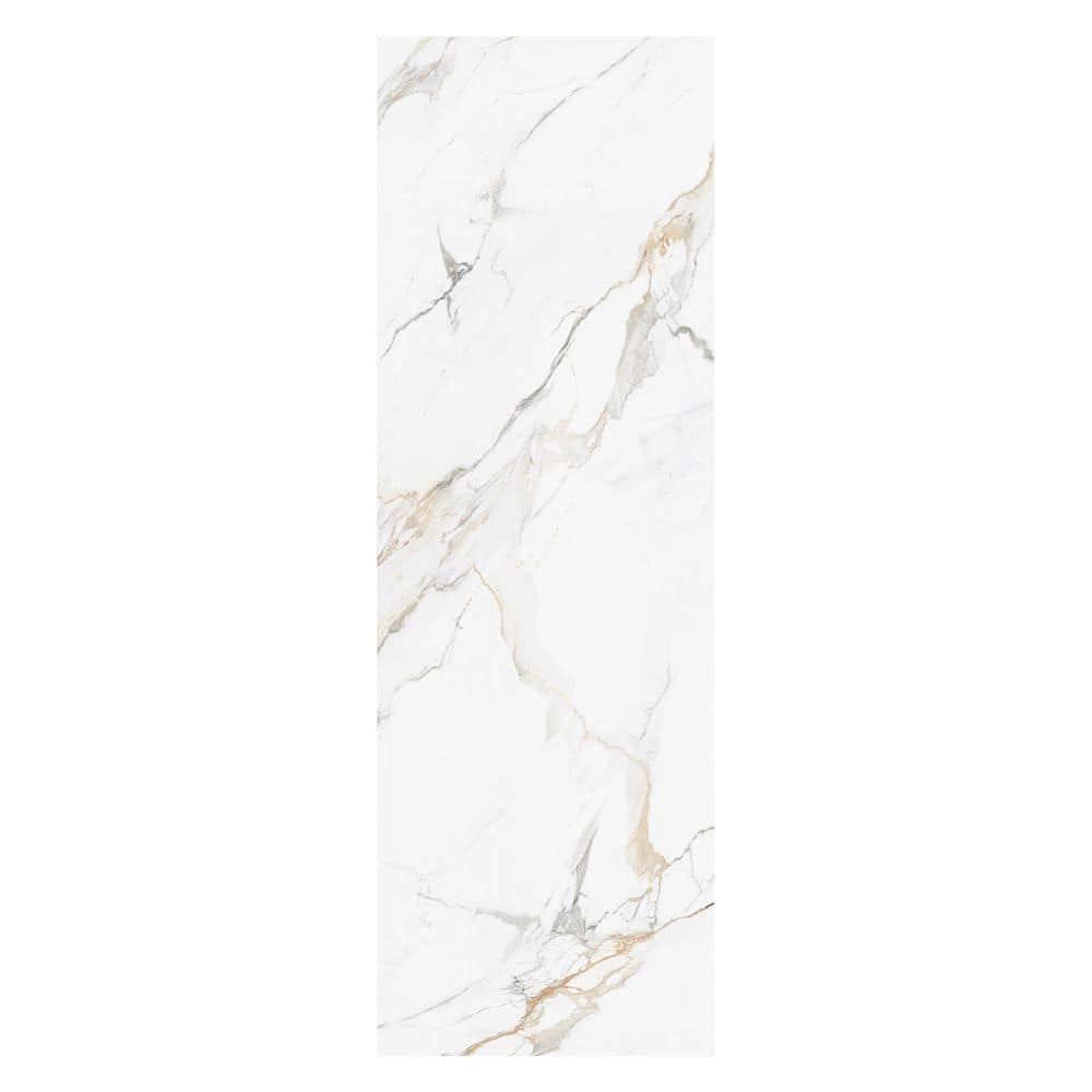 MSI Calle Sol 32 in. x 96 in. Polished Porcelain Marble Look Floor and ...