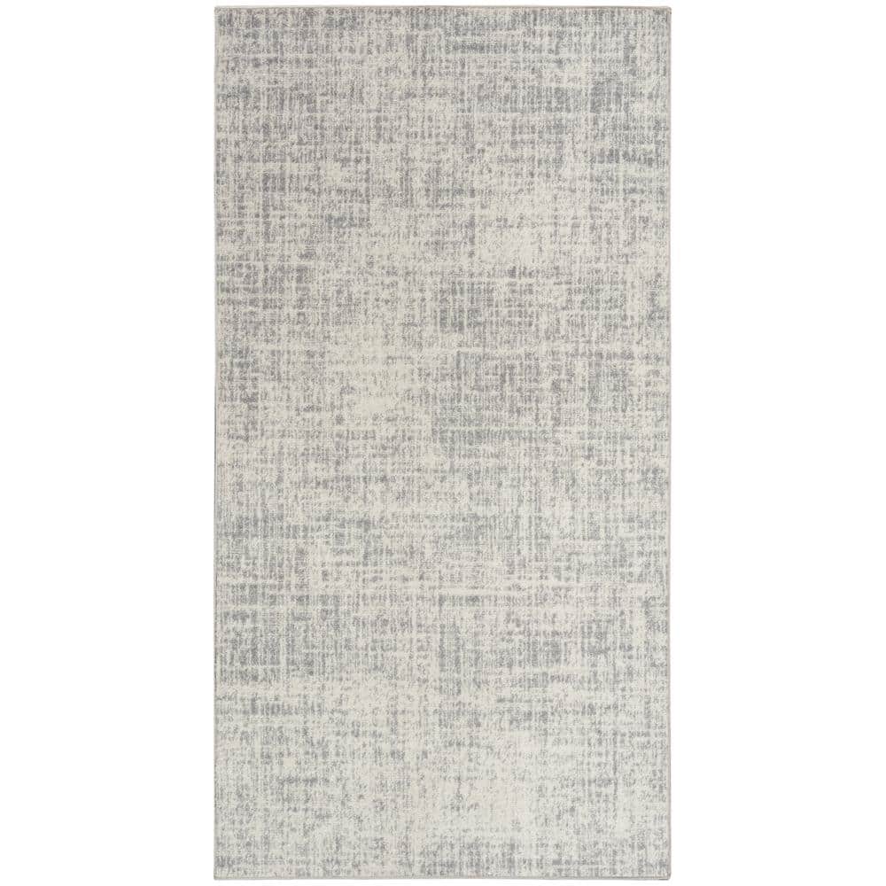 CALVIN KLEIN Currents Ivory Grey 3 ft. x 5 ft. Abstract Contemporary ...
