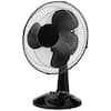 Hampton Bay 12 in. 3 Speed Personal Desk Fan in Black FT30-8MBA - The ...