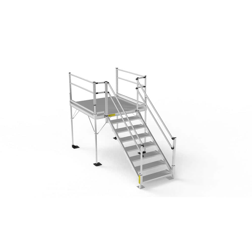 EZ-ACCESS Pathway 3G Aluminum Stair Kit 50 in. to 59-3/8 in. with 5 ft ...