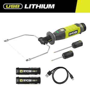 RYOBI USB Lithium Power Cutter Kit with 2.0 Ah USB Lithium Battery and ...