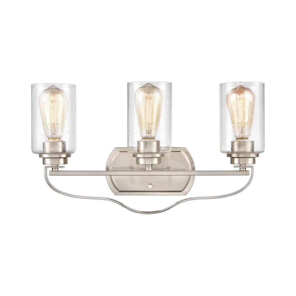 Titan Lighting 20 in. 3 Light Brushed Nickel Vanity Light TNVL ...