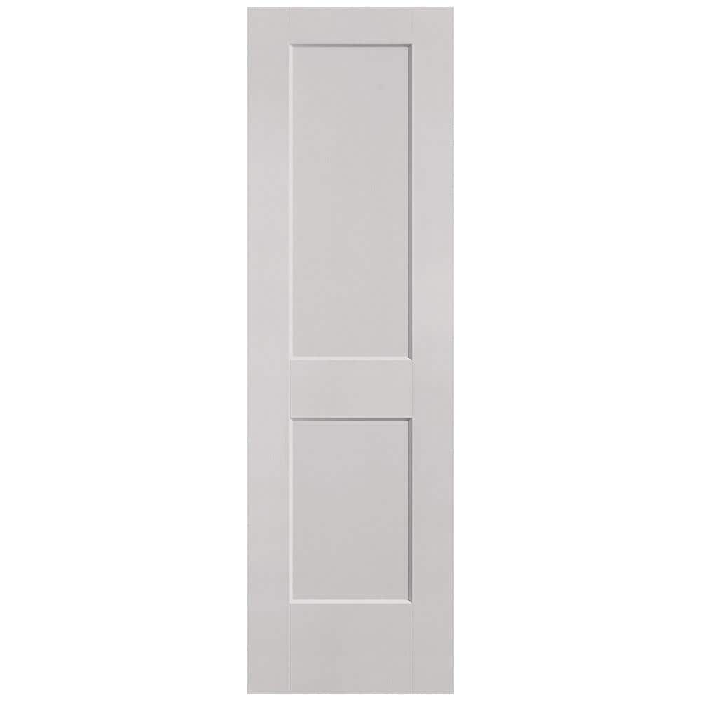 Masonite 24 in. x 80 in. 2-Panel Logan Single Bore Hollow Core Silver ...