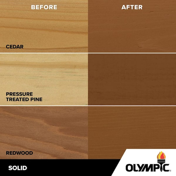 Olympic Maximum 1 gal. SC-1014 Cedar Solid Color Exterior Stain and ...