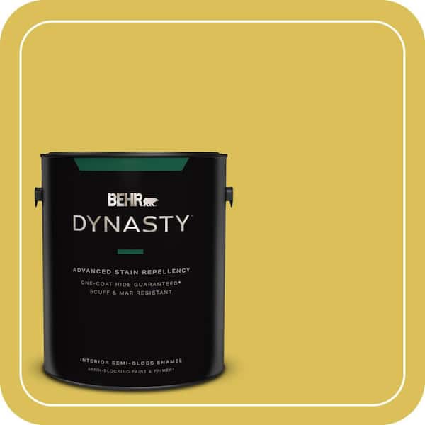 BEHR DYNASTY 1 gal. #P320-6A Flustered Mustard Semi-Gloss Enamel ...