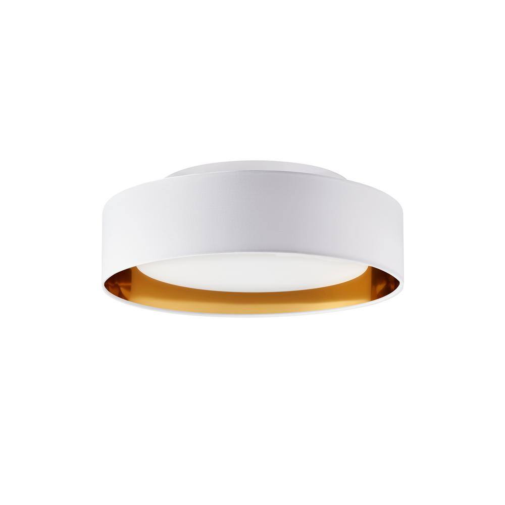 Bromi Design Naomi 15.75 in. White and Gold Flush Mount Lighting ...