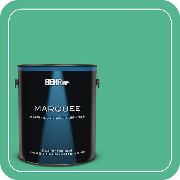 BEHR MARQUEE 1 gal. #MQ4-16 Aruba Green Satin Enamel Exterior Paint ...