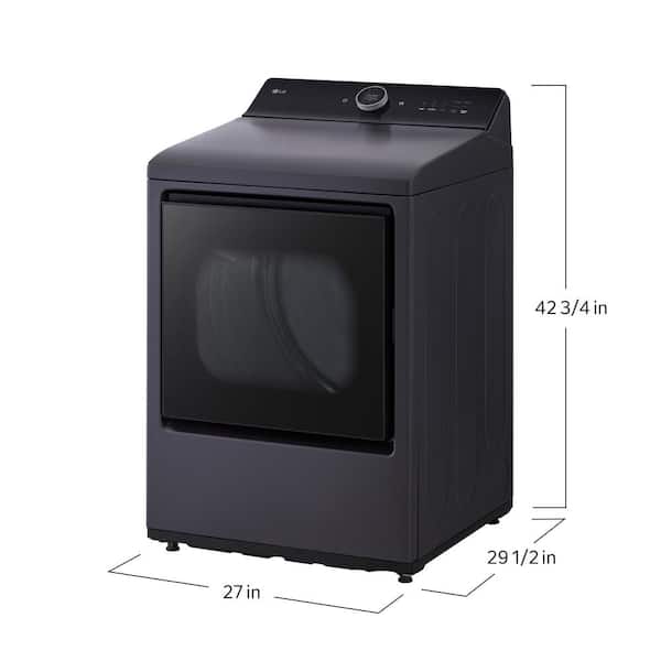 LG 7.3 cu. ft. Vented SMART Electric Dryer in Matte Black with EasyLoad ...