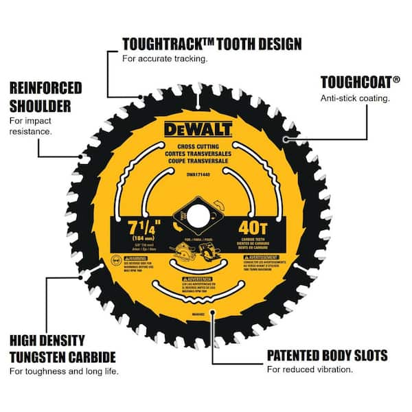 DEWALT 7-1/4 in. 40-Tooth Circular Saw Blade DWA171440