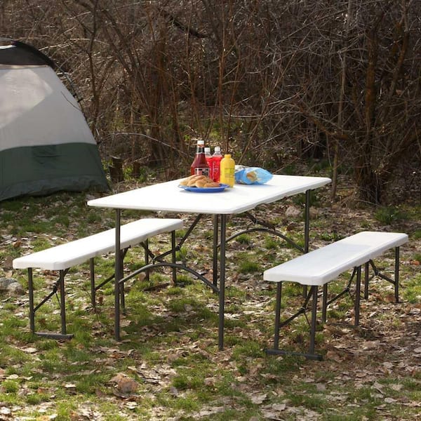 Lifetime White Outdoor 6 ft. Fold-in-Half Folding Bench. 80305 - The ...