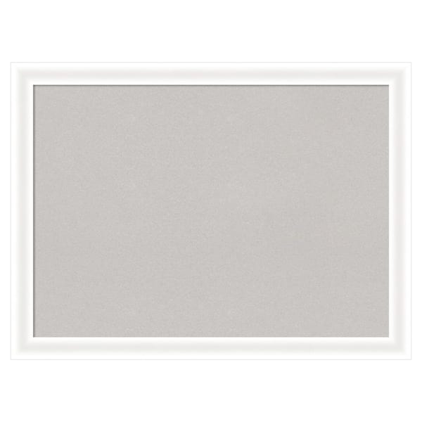 Amanti Art Oliver White Narrow 31 in. x 23 in. Wood Framed Grey Cork ...
