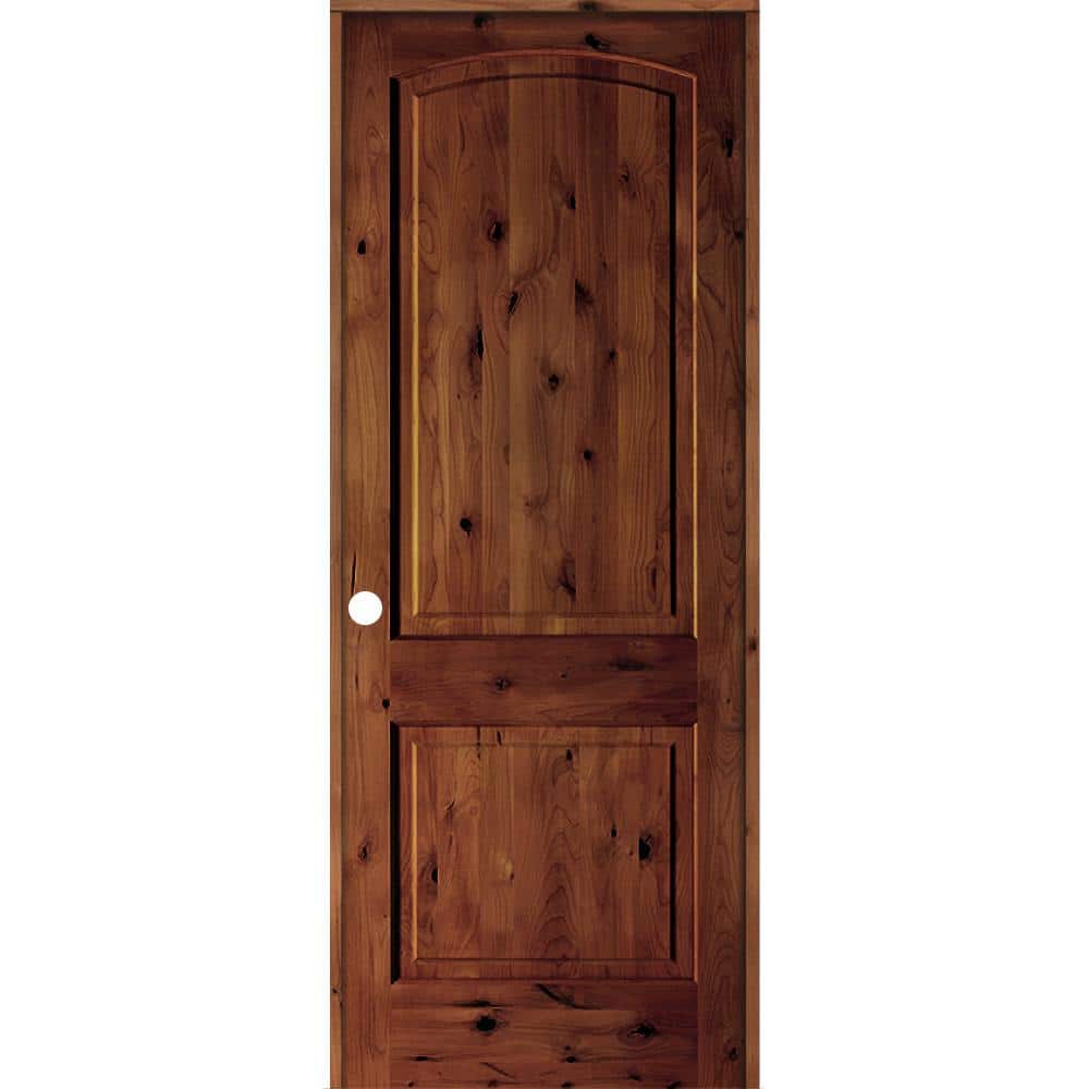 Krosswood Doors 30 in. x 96 in. Rustic Knotty Alder 2-Panel Right ...