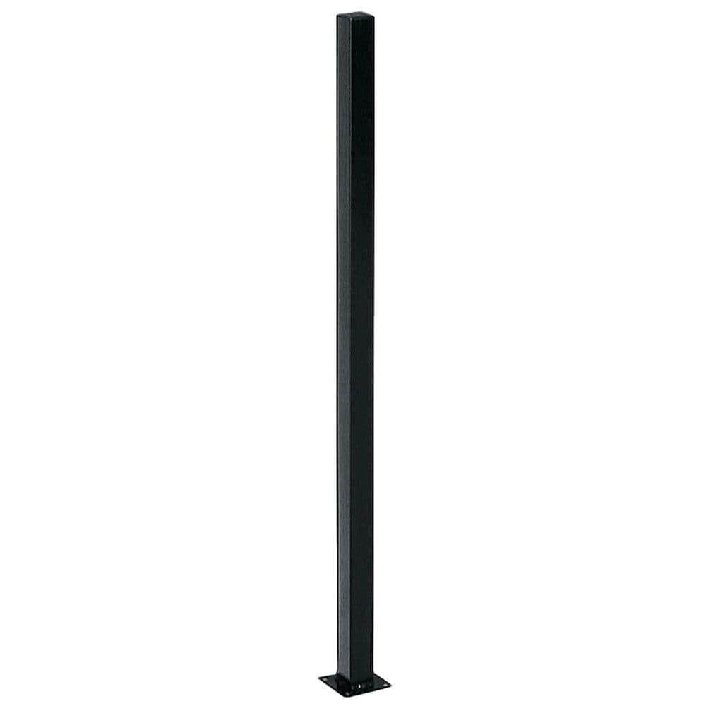 Reviews for 2 in. x 2 in. x 5 ft. Black Metal Fence Post with Flange ...