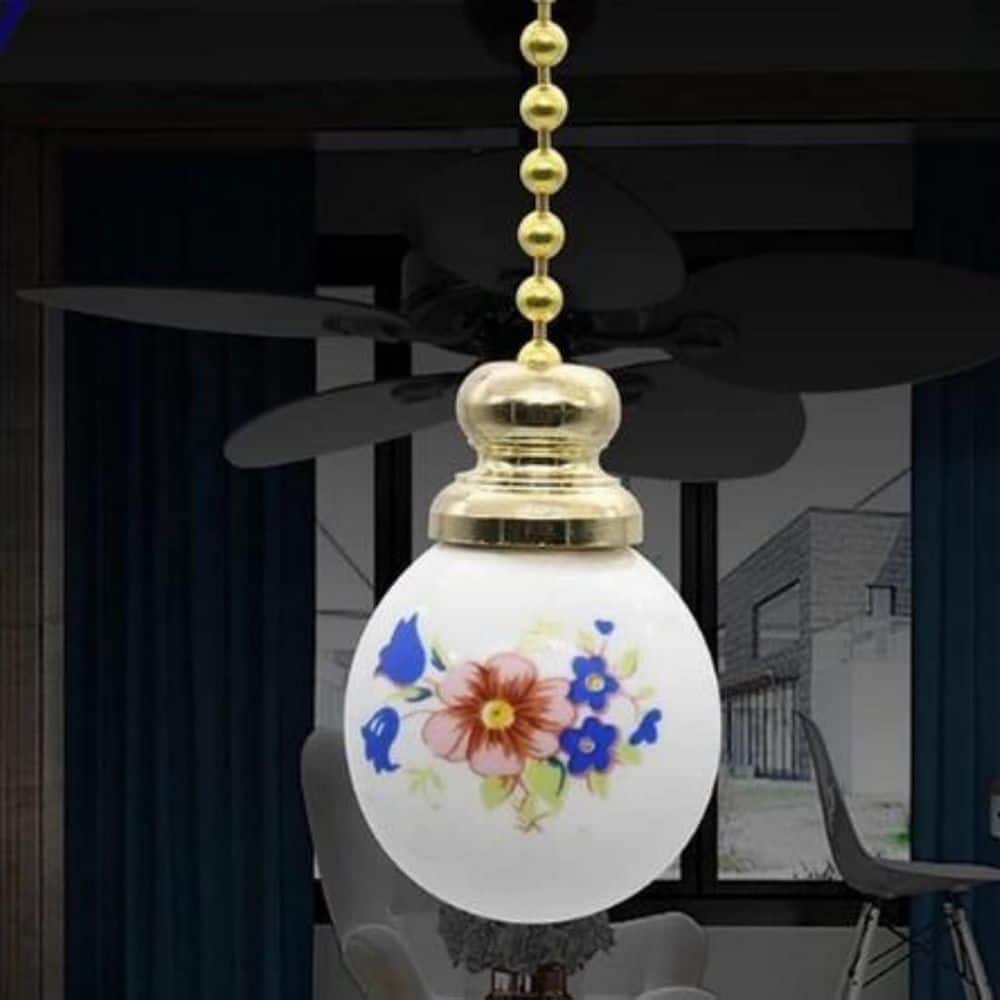 phyfalip Ceramic 12 in. Decal Ceiling Fan Pull Chains with Connector 2 ...