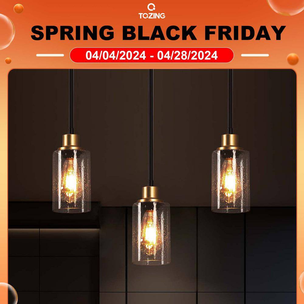 TOZING 1-Light Black Modern Industrial Mini Pendant Hanging Light ...