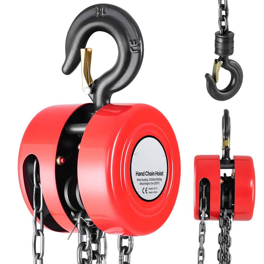 SKYSHALO Hand Chain Hoist, 1 T/2200 lbs. Manual Chain Block with G70 ...