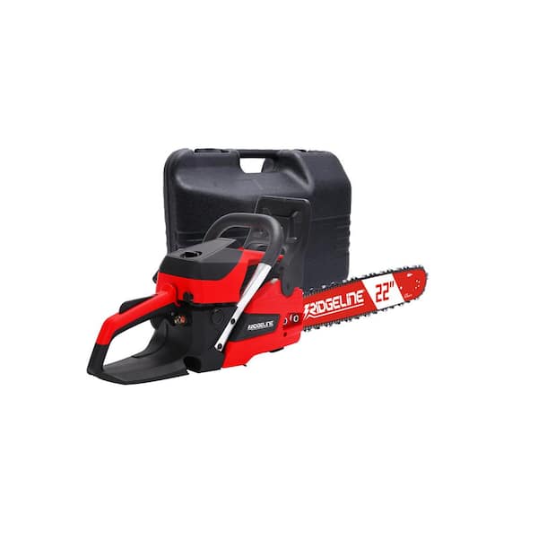 RIDGELINE 22 in. 58 cc Gas Powered 2-Stroke Portable Chainsaw with Case ...