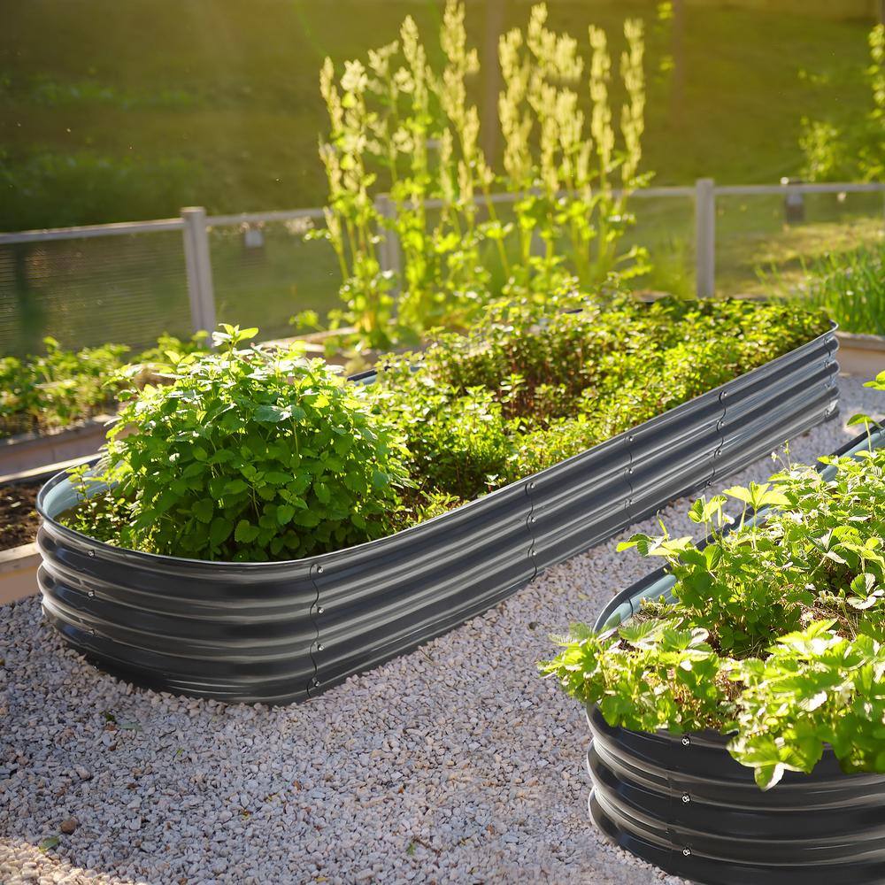 Reviews for VEIKOUS 8 ft. x 2 ft. x 1 ft. Galvanized Raised Garden Bed ...