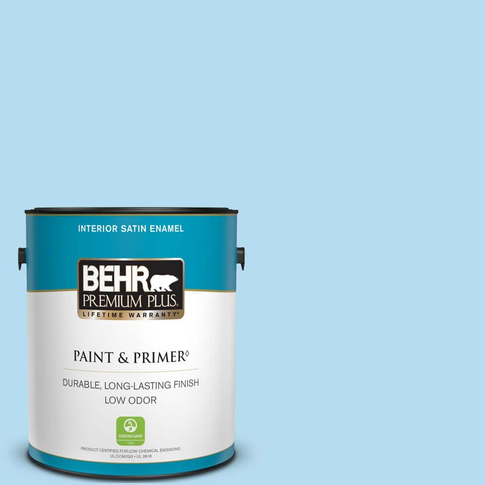 BEHR PREMIUM PLUS 1 gal. #P500-2 Seashore Dreams Satin Enamel Low Odor ...