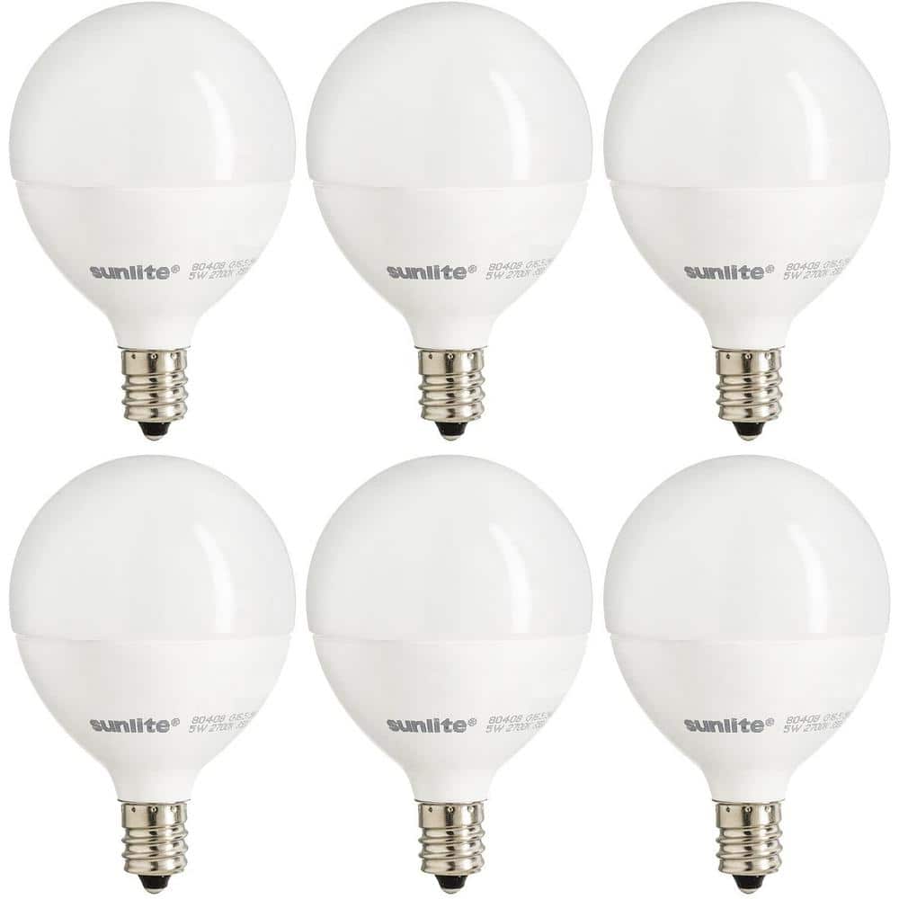Sunlite 40-Watt Equivalent Warm White G16.5 Dimmable LED Light Bulb (6 ...