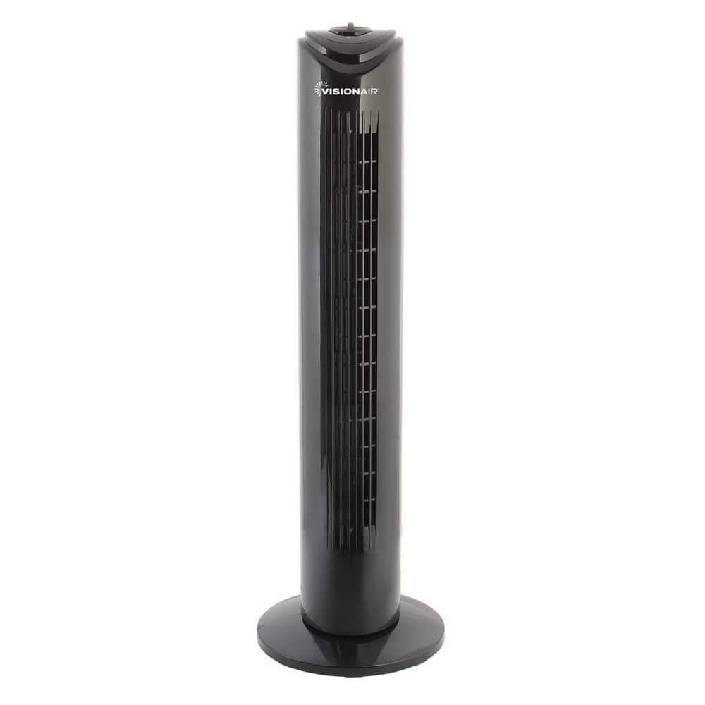 VISIONAIR 29 in. 3 Fan Speeds Oscillating Tower Fan in Black 1VAFT29 ...