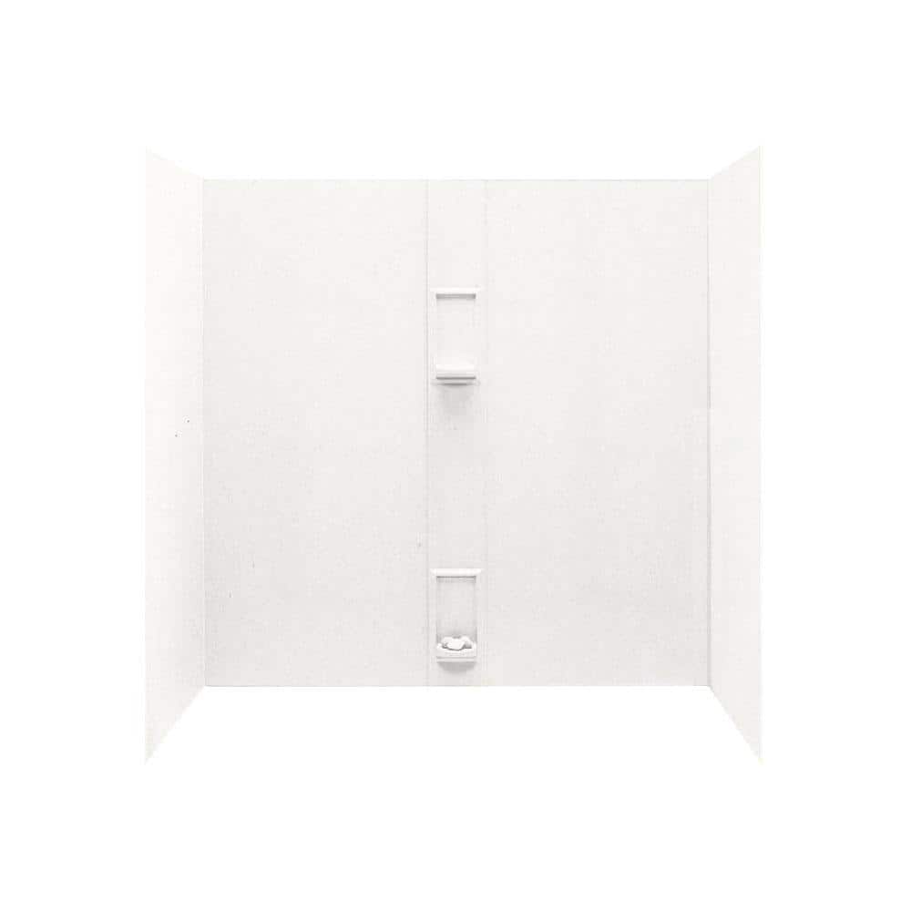 Swan 30 in. x 60 in. x 60 in. Solid Surface 5-piece Easy Up Adhesive ...