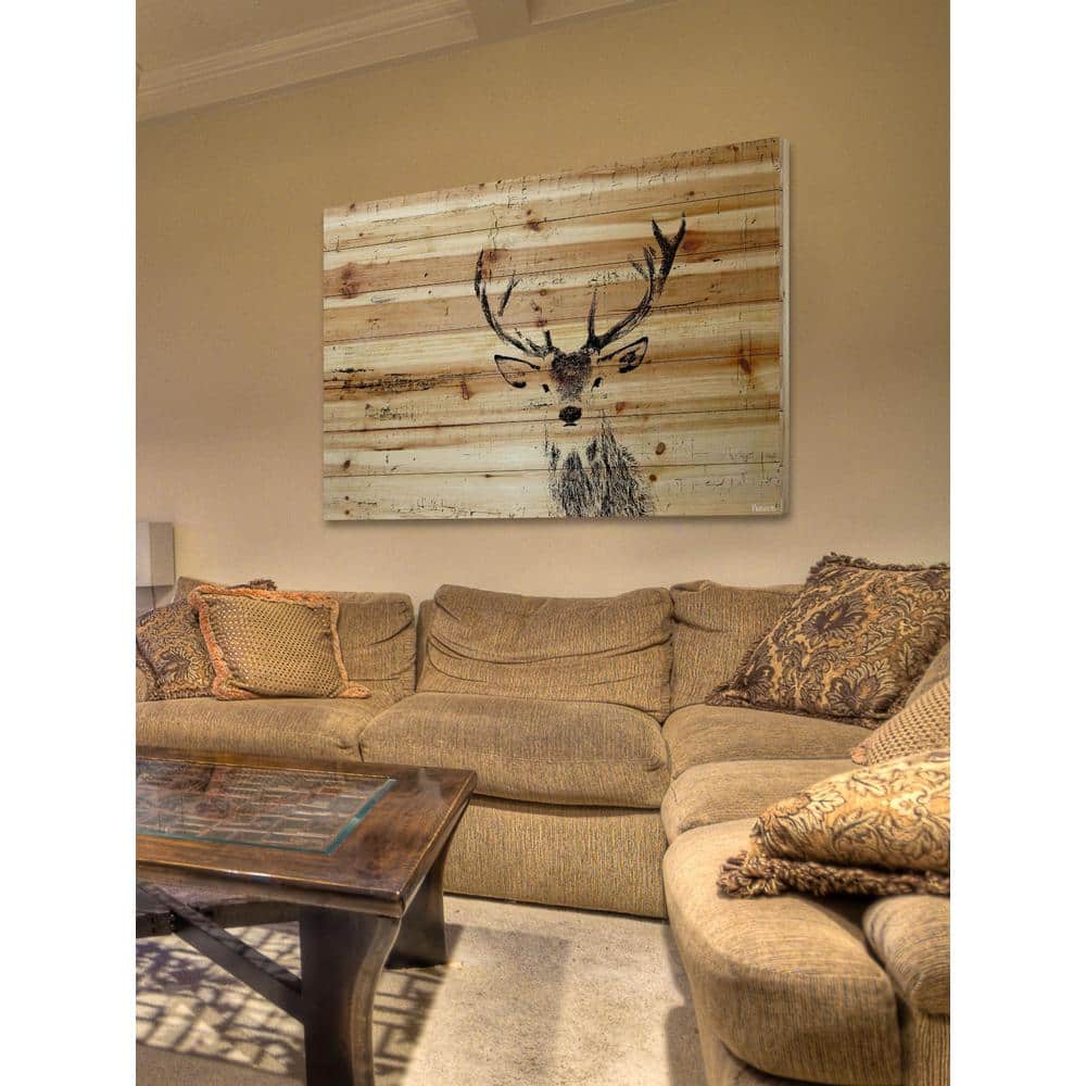 PARVEZ MICHEL INC 30 in. H x 45 in. W "Inquisitive Deer" by Parvez Taj ...