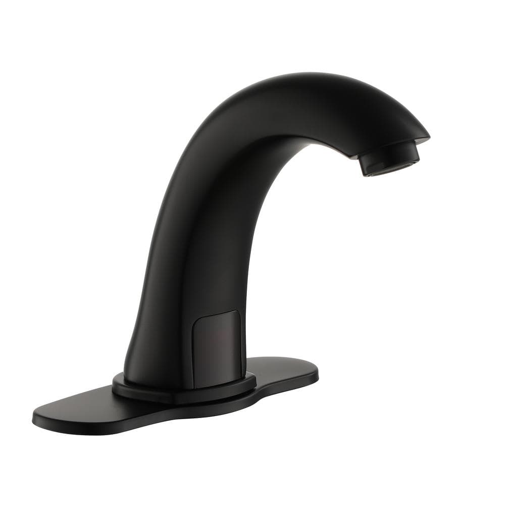 Hands-Free Sensor Touchless Single Hole Bathroom Faucet in Matte Black ...