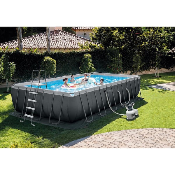 Intex Ultra XTR 24 ft. x 12 ft. Rectangular 52 in. Hard Side Above ...