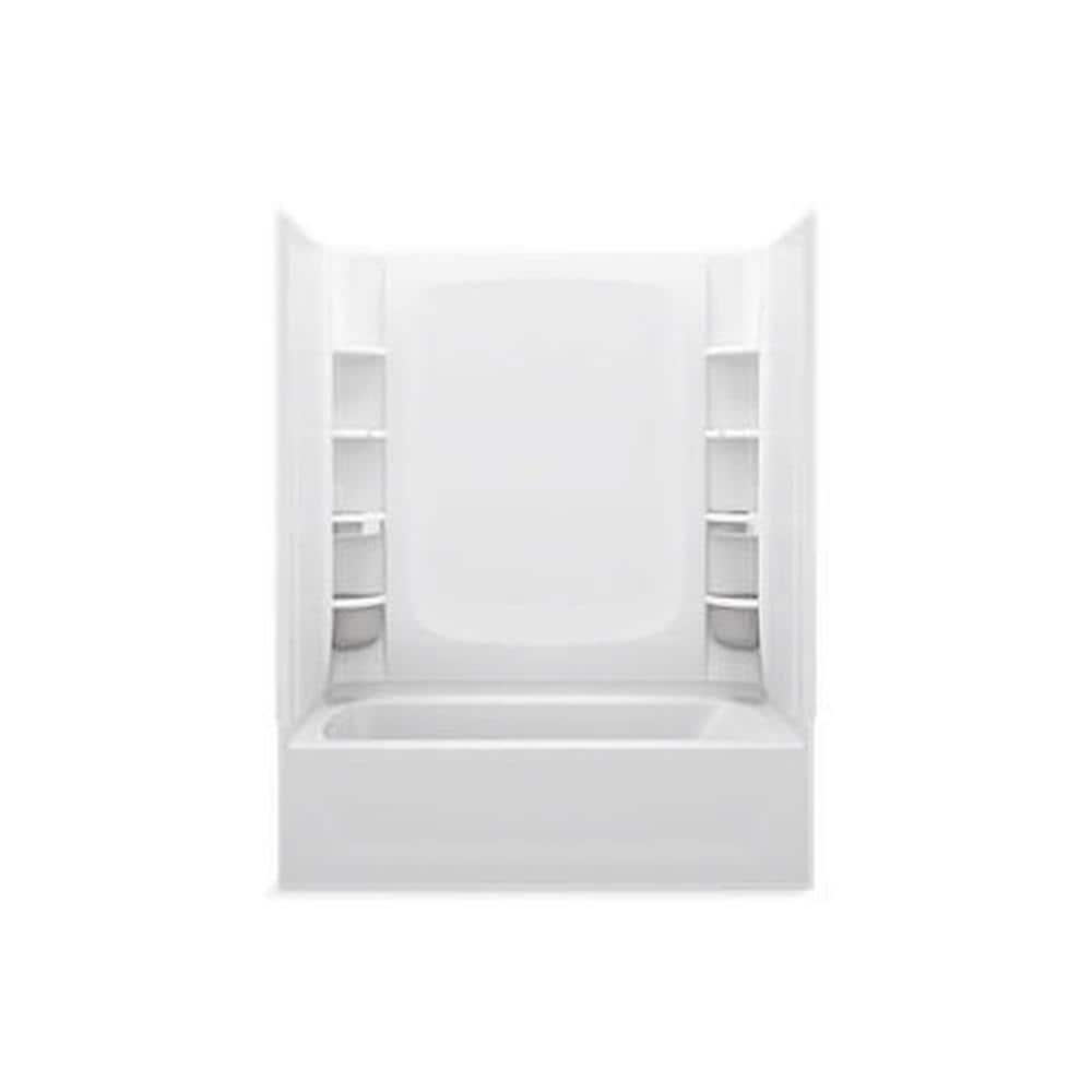 Sterling STORE+ 60 in. L x 34 in. W x 34 in. H 4-Piece Alcove Shower ...