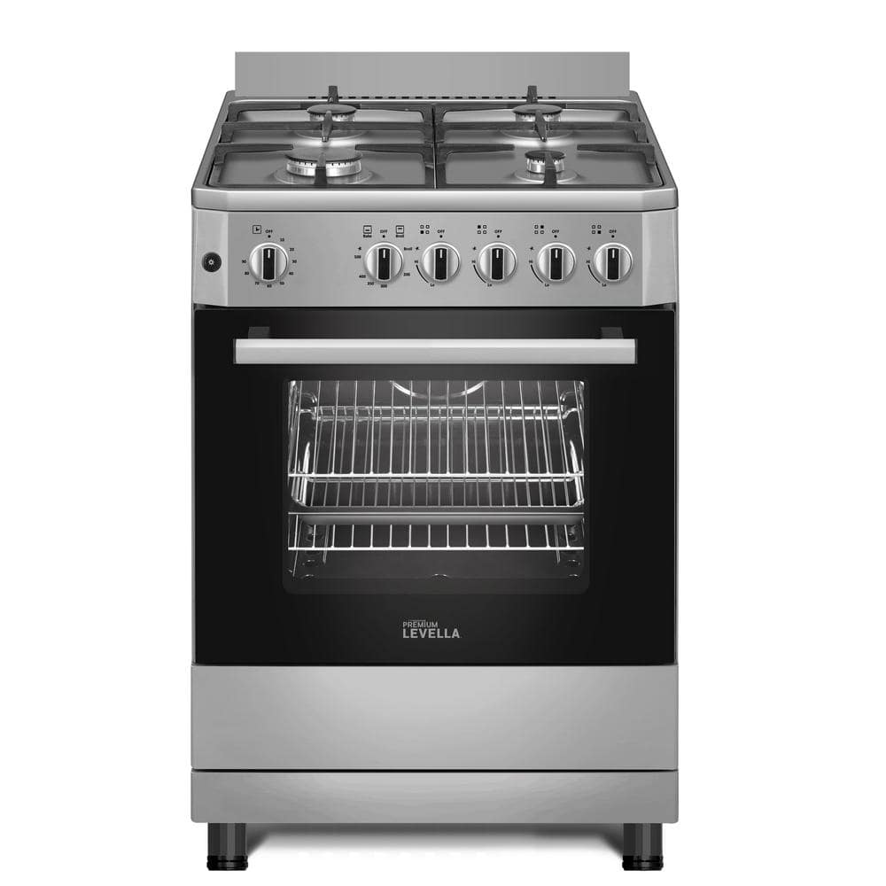 Premium LEVELLA 24-in 4 Cast Iron Burners Freestanding Gas Range with 2.7 cu. ft. Oven Capacity ...