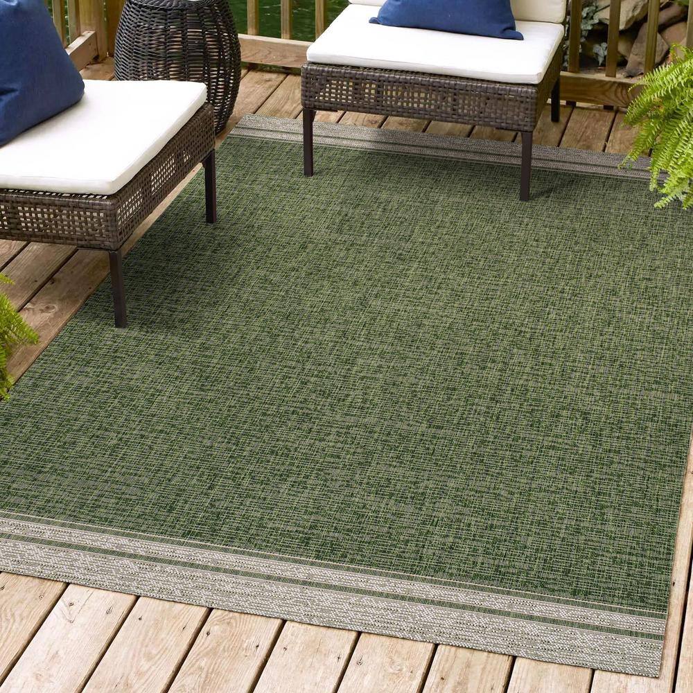 JONATHAN Y Alda Modern Minimalist Mingled Solid Green/Cream 3 ft. x 5 ...