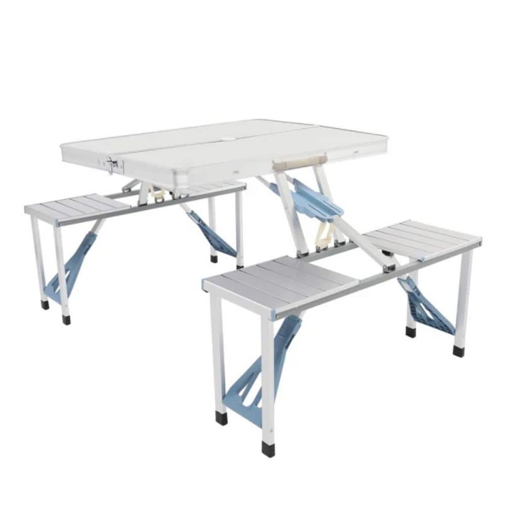 ITOPFOX White aluminum alloy outdoor picnic camping barbecue stall ...