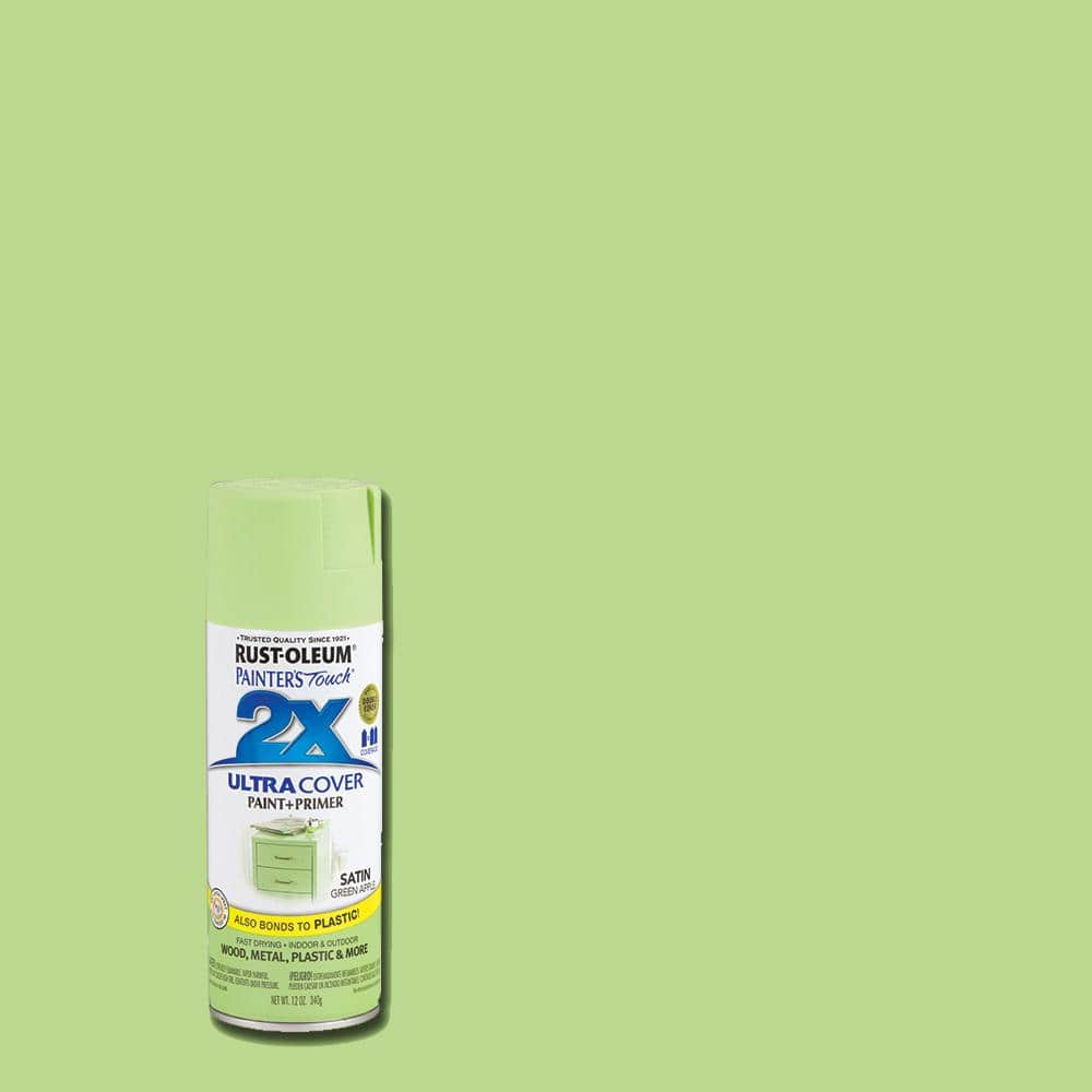 Rust-Oleum Painter's Touch 2X 12 oz. Satin Green Apple General Purpose ...