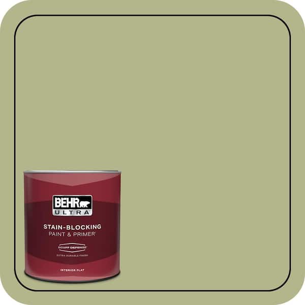 BEHR ULTRA 1 qt. #M350-4 Sweet Grass Extra Durable Flat Interior Paint ...