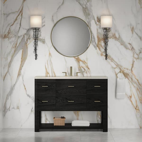 James Martin Vanities Lucian 48.0 in. Single Bath Vanity in Carbon Oak ...