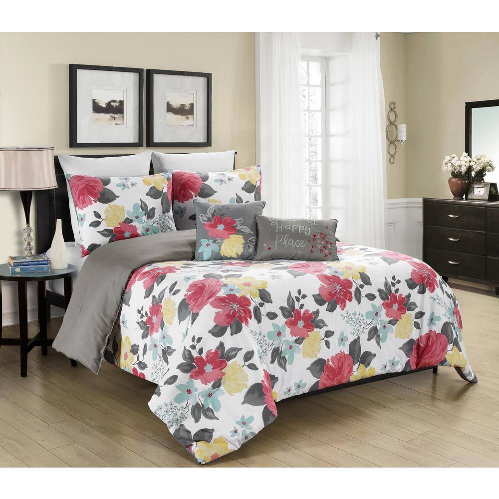 Morgan Home MHF Home Gretchen Multi Floral 4-Piece Twin Comforter Set ...