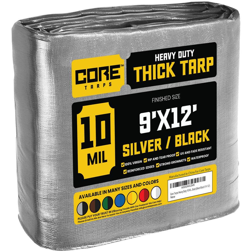 Reviews for CORE TARPS 9 ft. x 12 ft. Silver/Black 10 Mil Heavy Duty ...