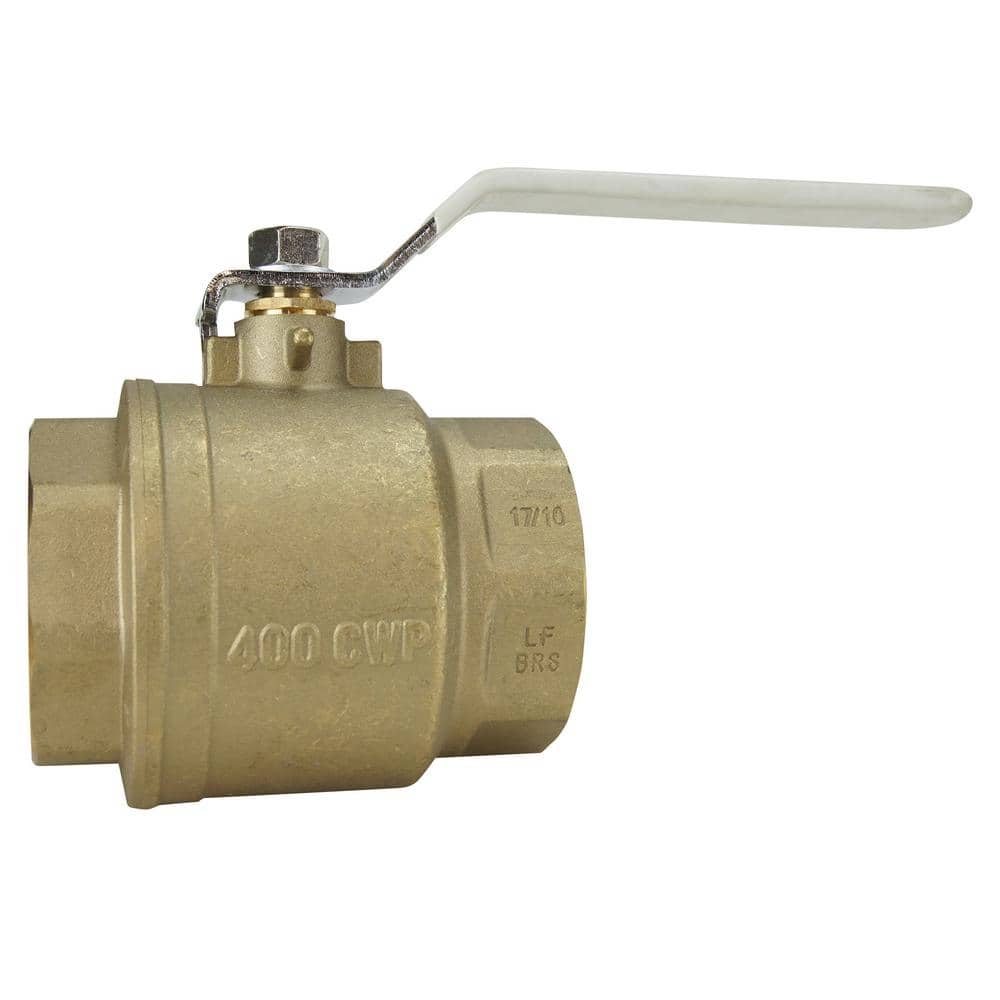TMG 2-1/2 in. Lead Free Brass FIP Ball Valve with Stainless Steel Ball ...